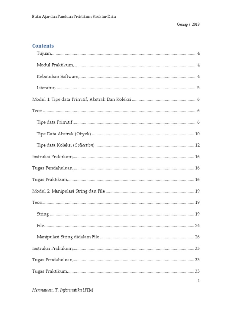 Buku Ajar Dan Praktikum Struktur Data 1 PDF | PDF