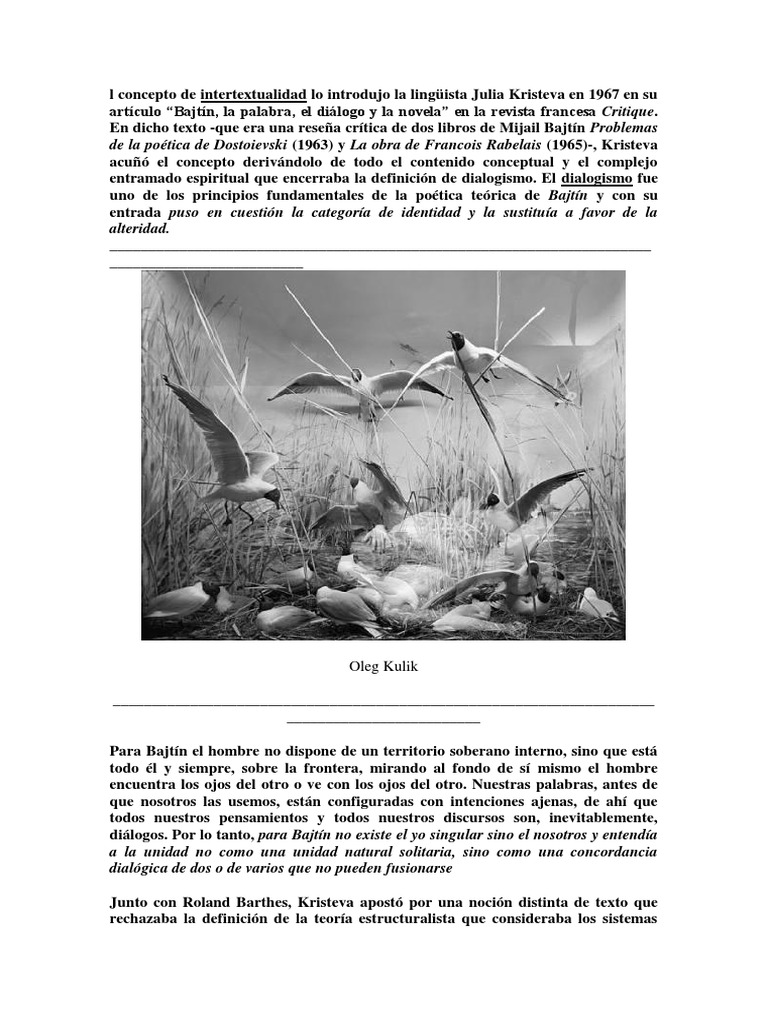 Intertextualidad La Lingüista Julia Kristeva | PDF | Intertextualidad ...