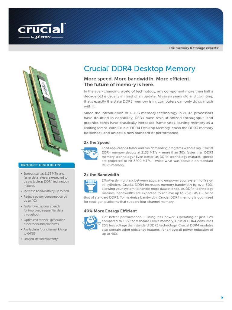 Crucial Ddr4 Desktop en | PDF | Computer Hardware | Computer Data Storage