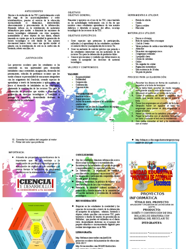 Triptico de Proyecto Cientifico | Tecnología de información y ...