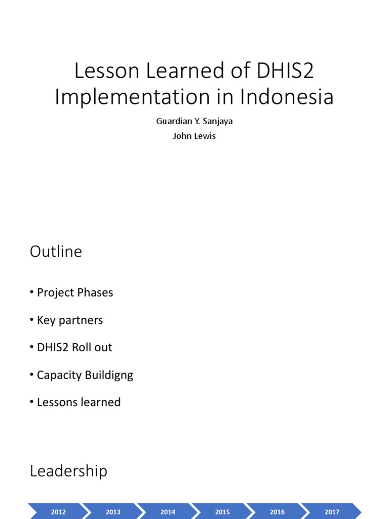 Lesson Learned of DHIS2 Implementation in Indonesia | PDF | Capacity Building | Business