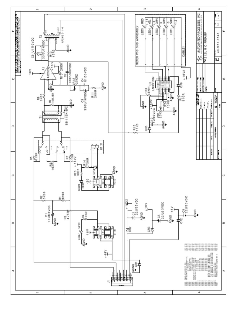 212L Microphone Preamp Schematic | PDF