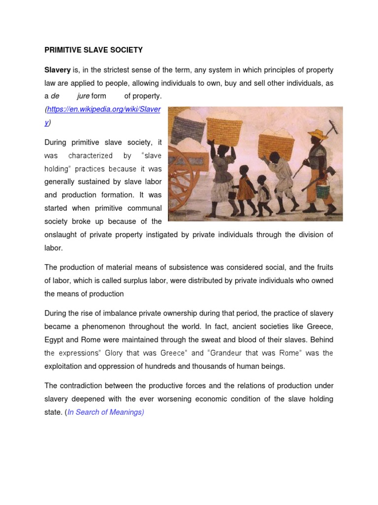 Primitive Slave Society | PDF | Karl Marx | Paul The Apostle