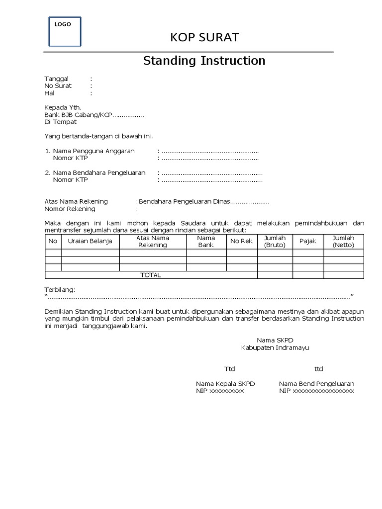 Standing Instruction | PDF
