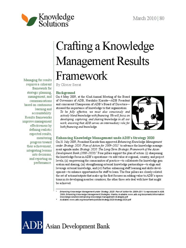 Crafting Knowledge Management Results Framework | PDF | Knowledge Management | Asian Development ...