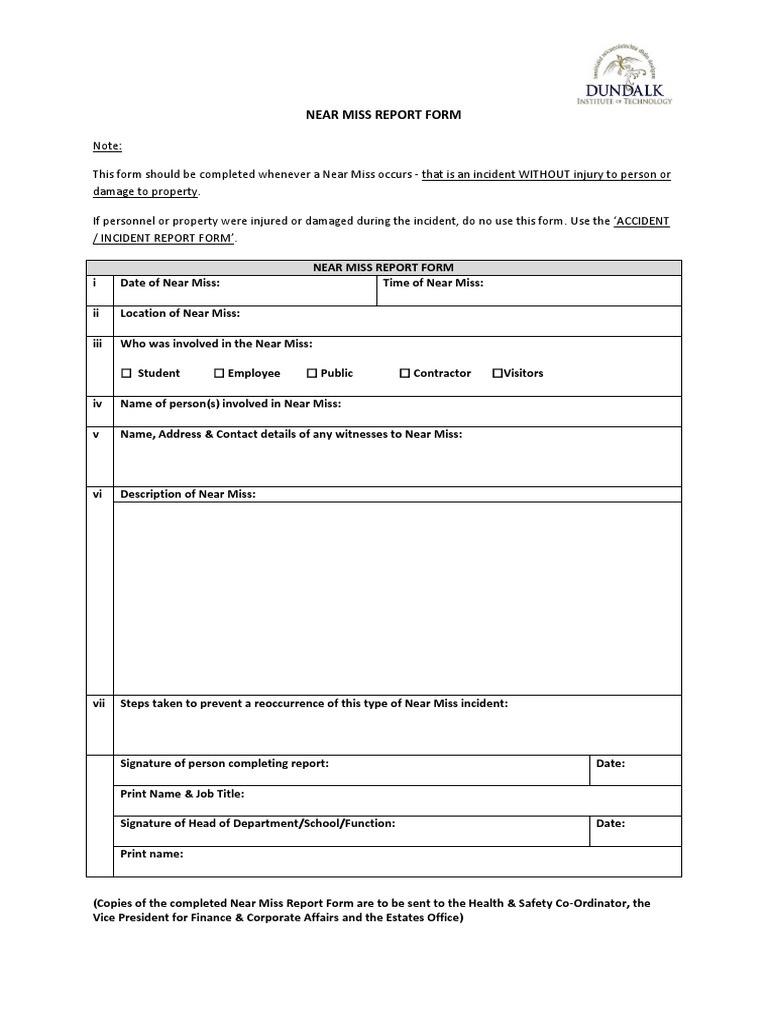 Near Miss Report Form - 2 | PDF