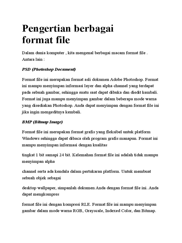 Pengertian Berbagai Format File Grafik | PDF