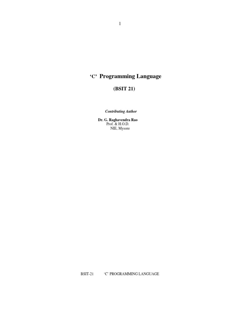 C Programming Language Pdf C Programming Language Control Flow