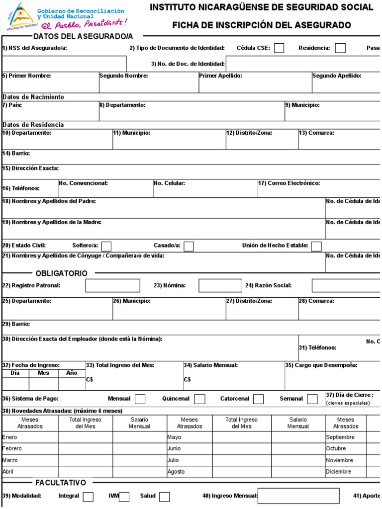 Formulario Inscripcion Asegurado | PDF