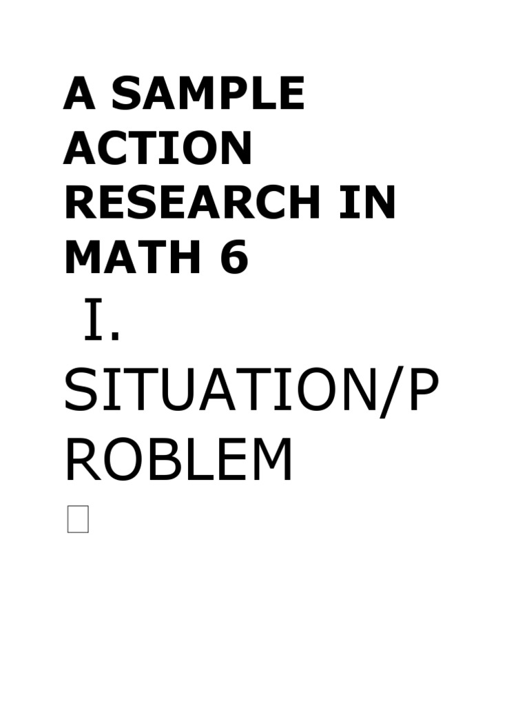 A Sample Action Research in Math 6 | PDF | Academia | Science