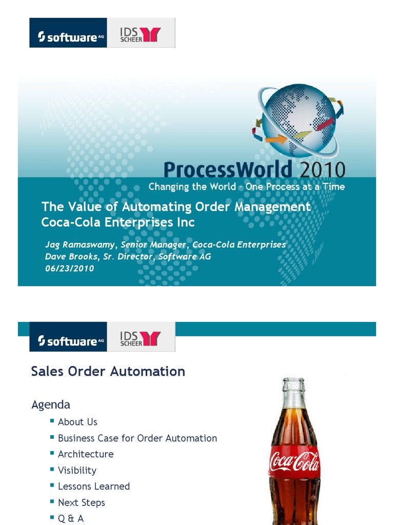 Coca Cola Enterprises - The Value of Automating Order Management ...