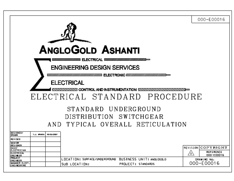 Electrical Standard Procedure: Standard Underground Distribution ...