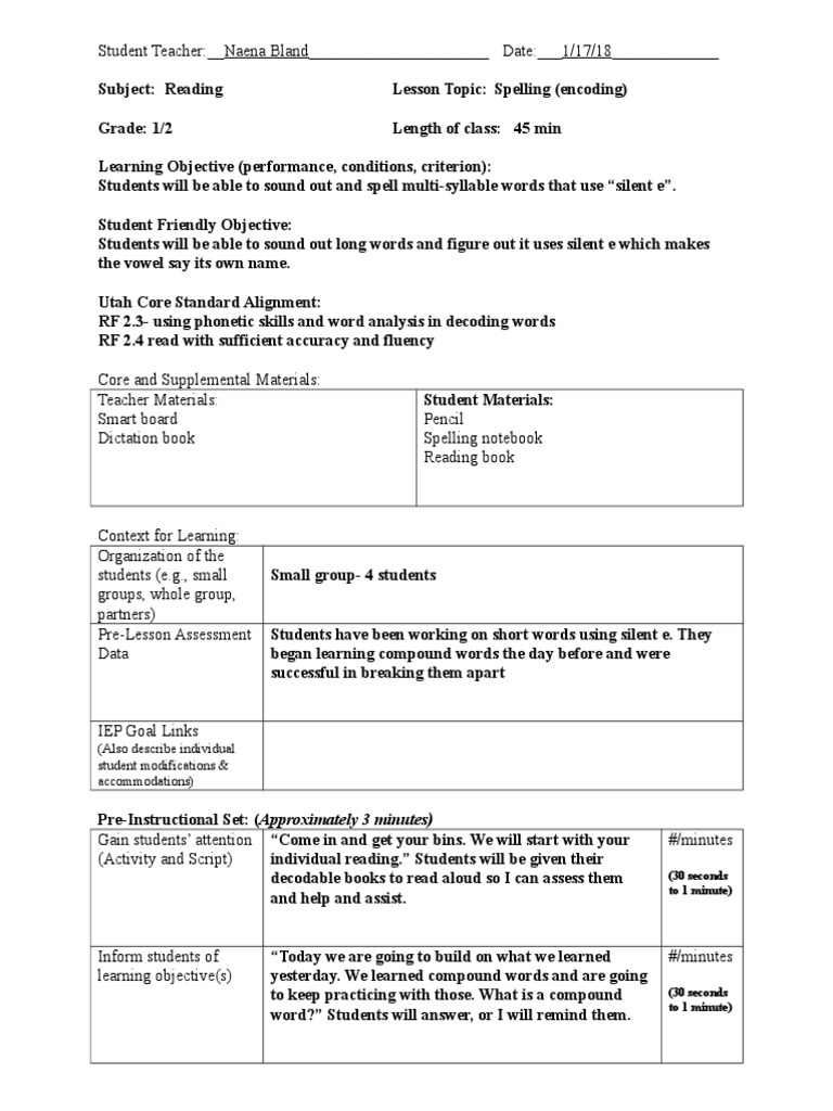 Observed Lesson1 | Download Free PDF | Educational Assessment | Reading (Process)