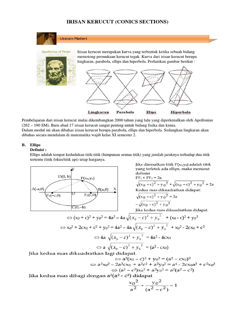 Irisan-Kerucut Ellips | PDF | Metode & Bahan Ajar