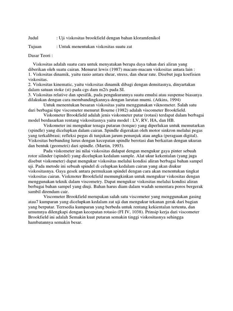 Jurnal Viskositas Brookfield | PDF