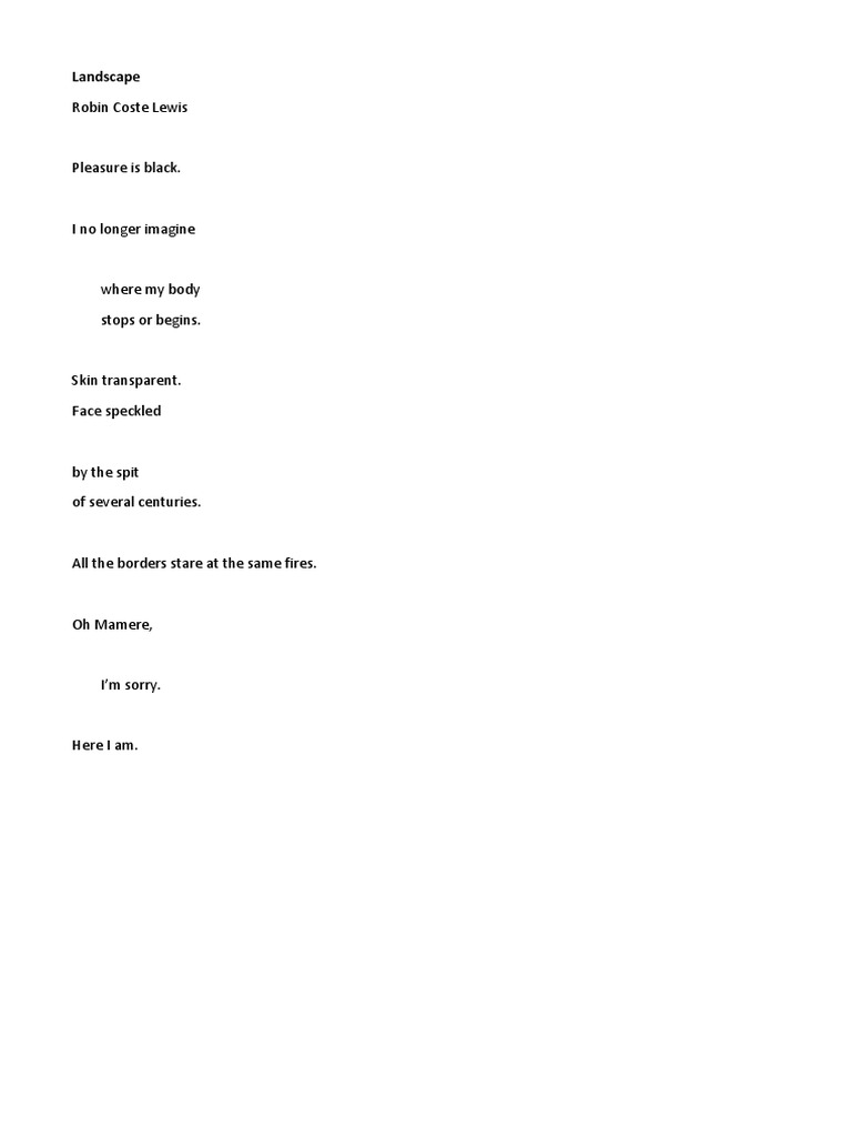 "Landscape by Robin Coste Lewis" | PDF | Classics