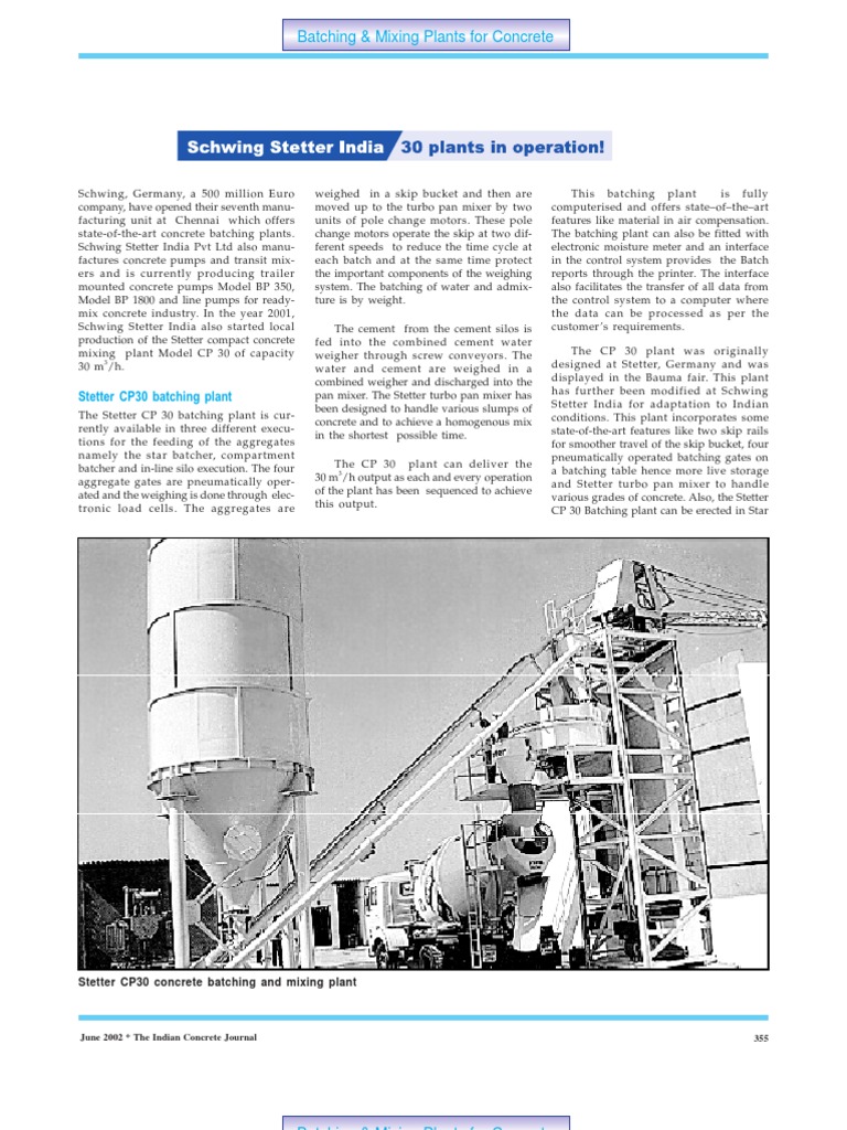 2002 06 Schwing | PDF | Concrete