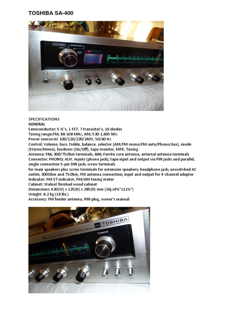 Toshiba Sa 400 | PDF