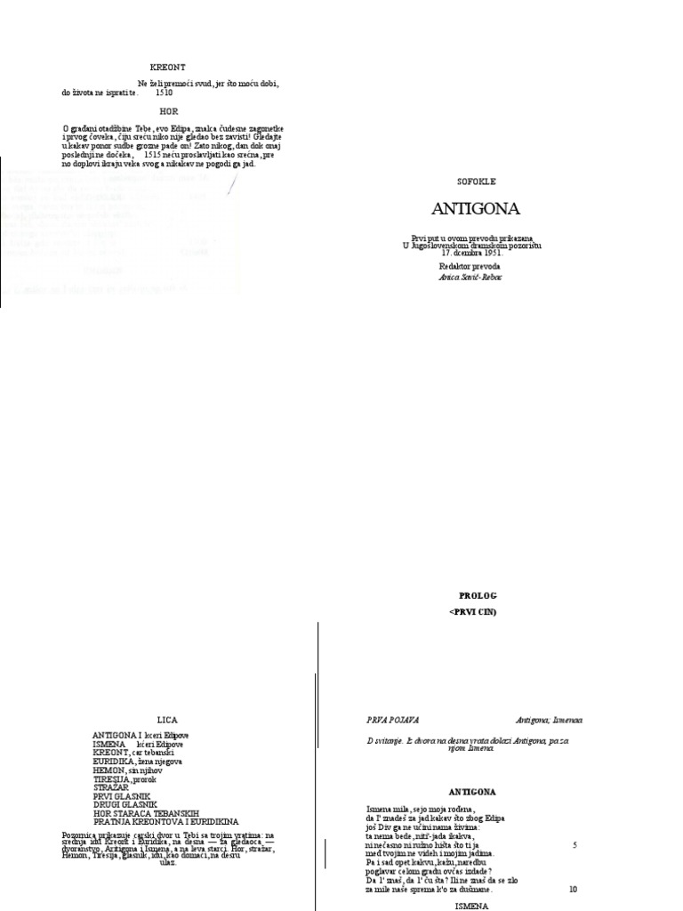 Sofokle Antigona PDF | PDF