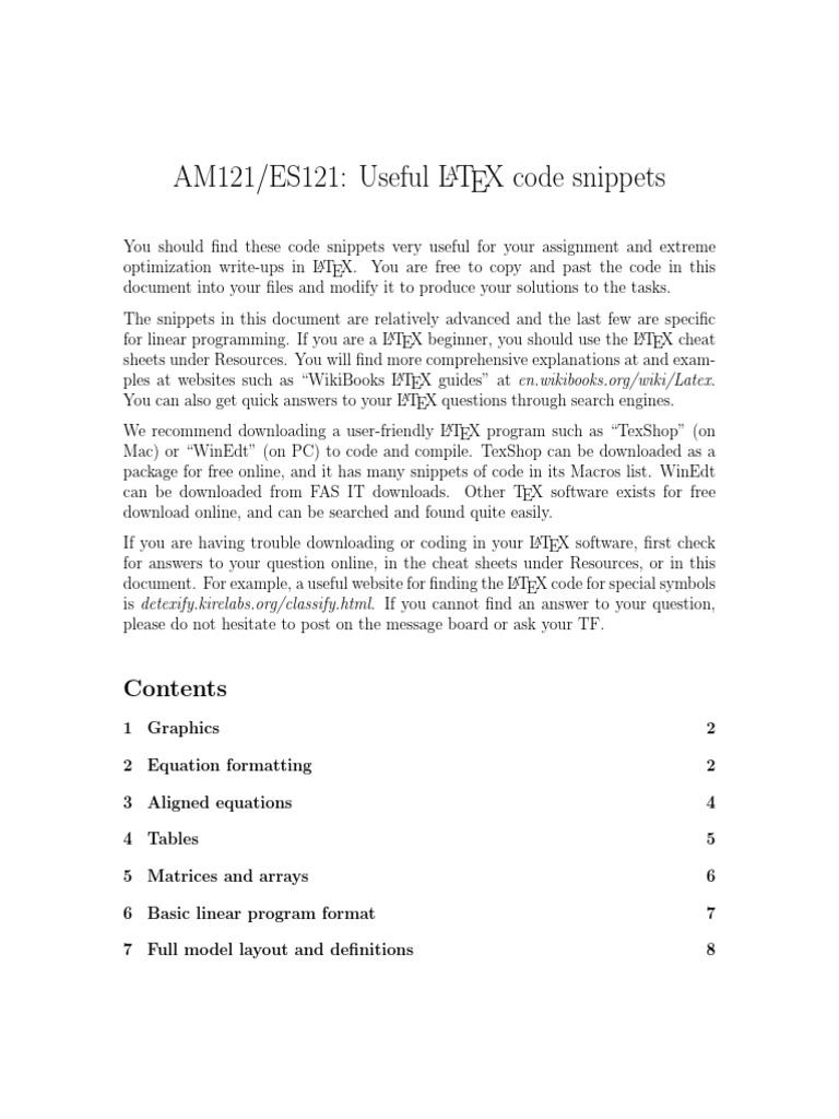 Latex Snippets | PDF | Matrix (Mathematics) | Teaching Mathematics Latex Snippets | PDF | Matrix (Mathematics) | Teaching Mathematics