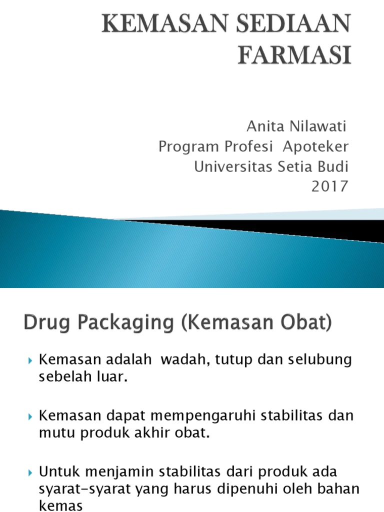 Kemasan Farmasi | PDF