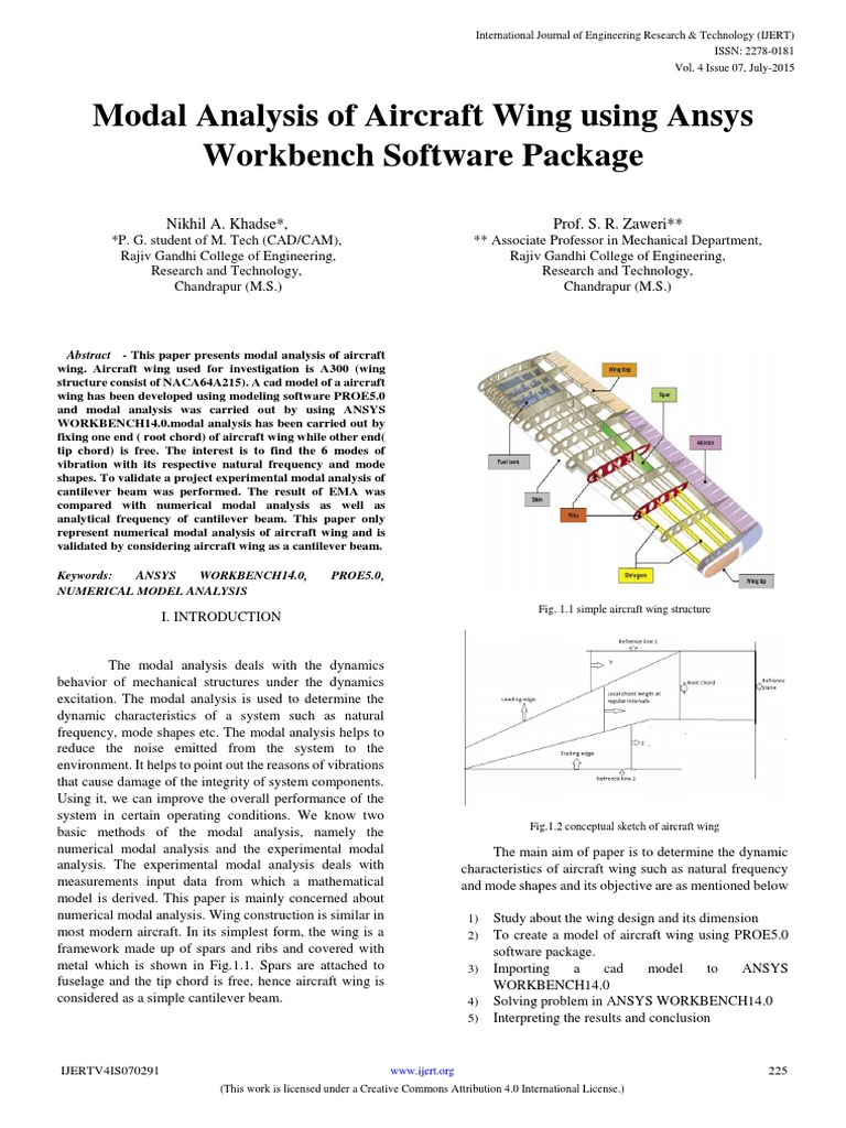 Modal Analysis of Aircraft Wing in ANSYS | PDF | Beam (Structure ...