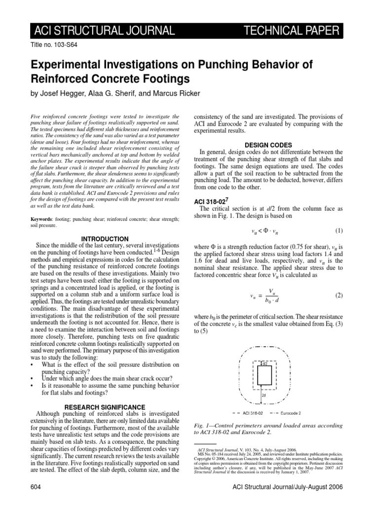 Aci Structural Journal-Hegger | PDF | Strength Of Materials ...