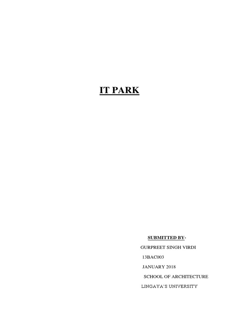 It Park | PDF | Information Technology | Case Study