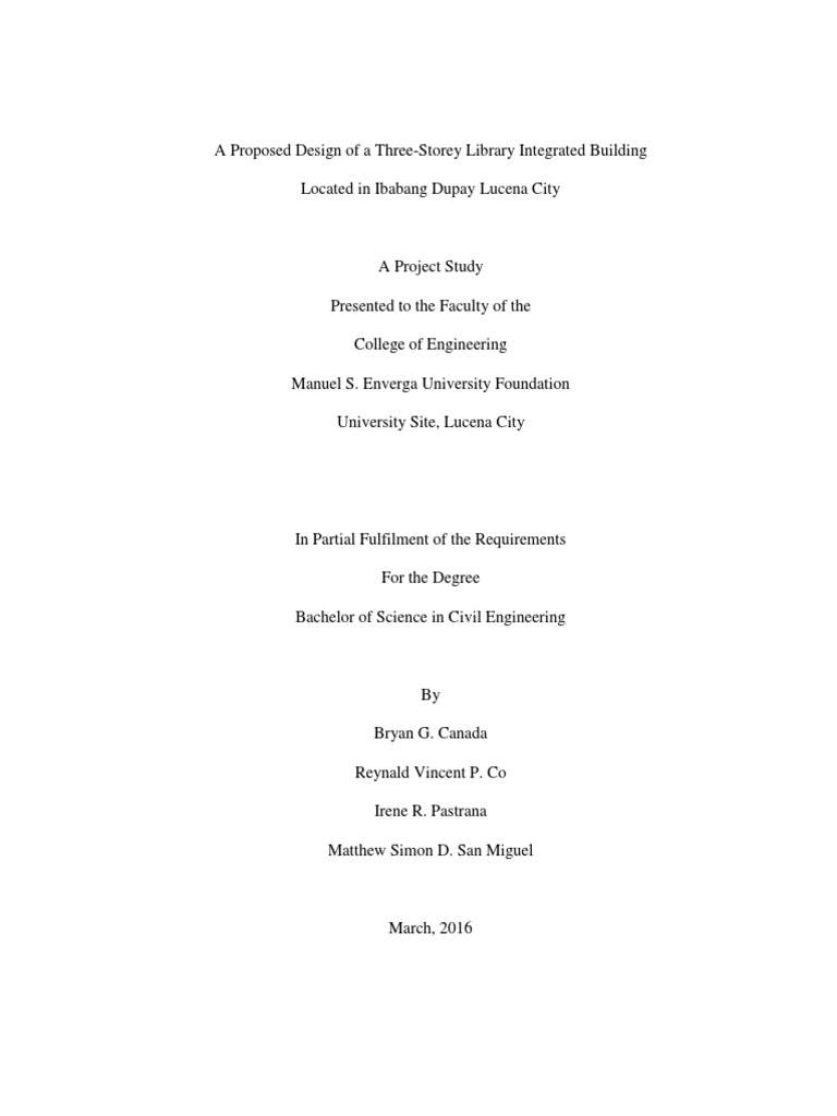 A Proposed Design of A Three Storey Library Integrated Building | PDF ...