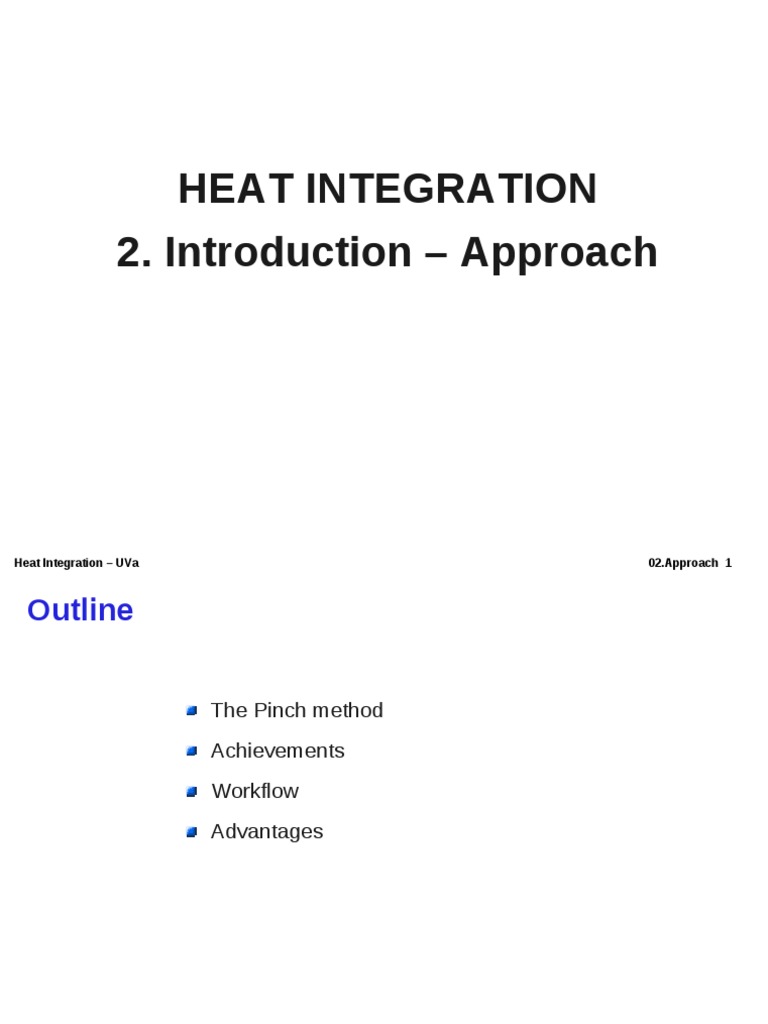 Heat Integration 2. Introduction - Approach | PDF | Heat | Utility
