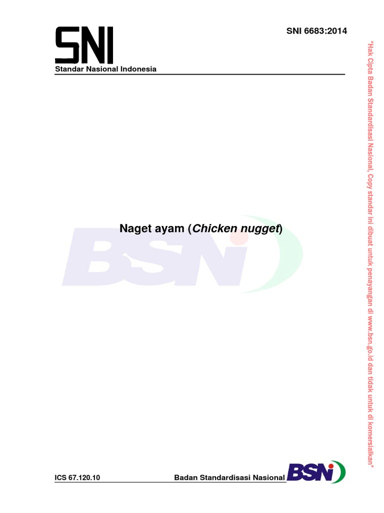 Sni 6683 2014 Nugget Ayam PDF | PDF