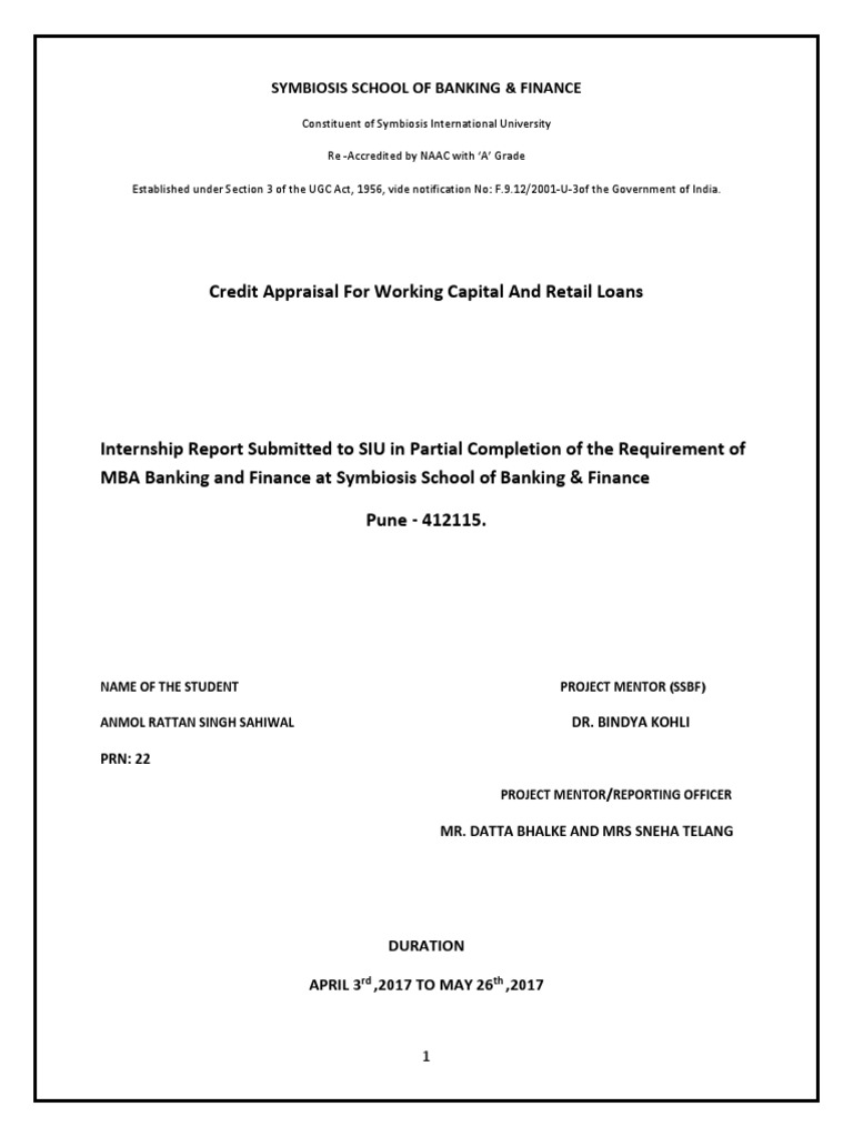 Project Report - Anmol | PDF | Credit (Finance) | Collateral (Finance)