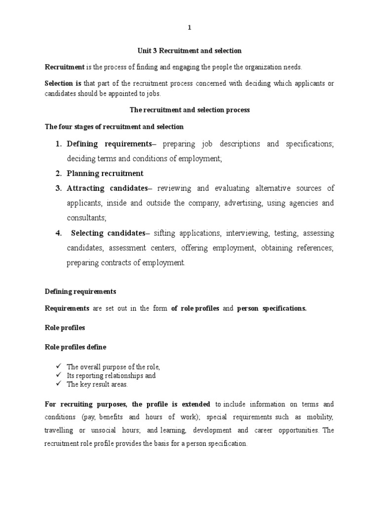 Unit 3 Recruitment and Selection | PDF | Recruitment | Job Interview