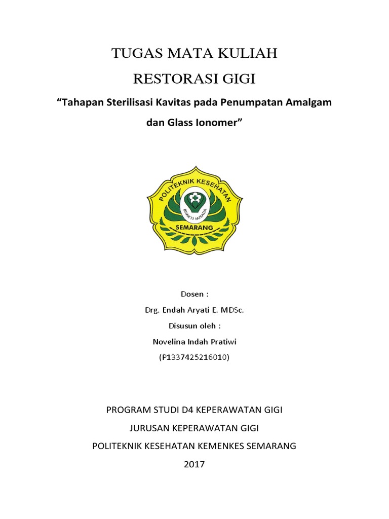 Sterilisasi Kavitas Restorasi Gigi | PDF