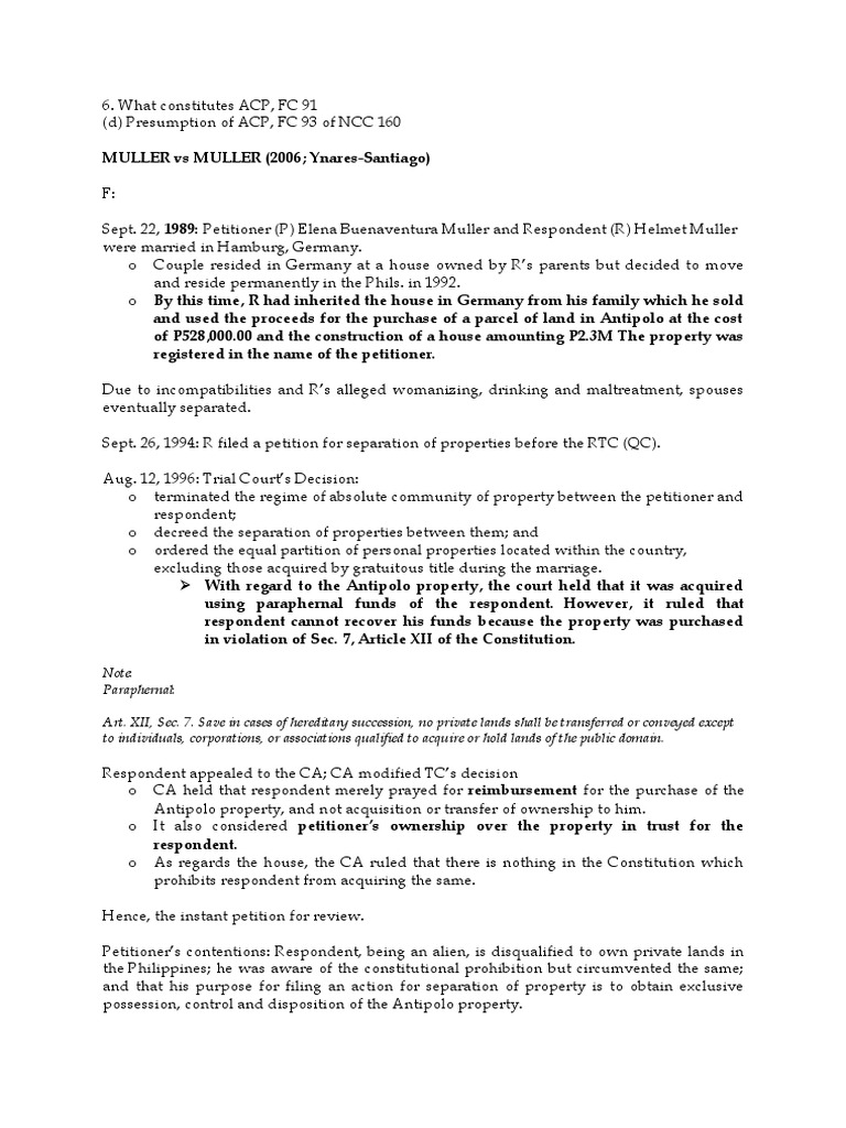 Muller Vs Muller | PDF | Ownership | Equity (Law)