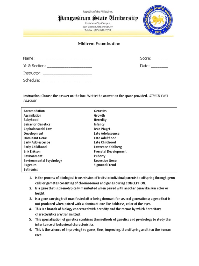 Word Pool 1 | PDF | Heredity | Genetics