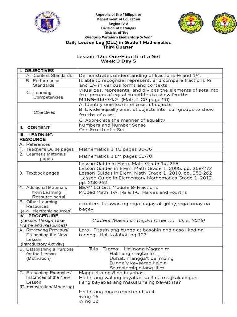 DLL Math 1 q3 Week 3 d5 Lc42c | PDF | Education Theory | Quality Of Life
