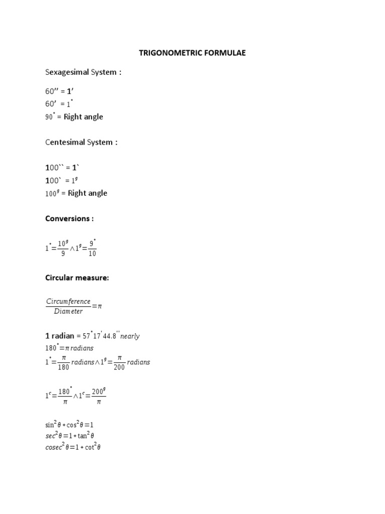 Sexagesimal System: 60'' 1' 60' Right Angle Centesimal System: 100'' 1 ...