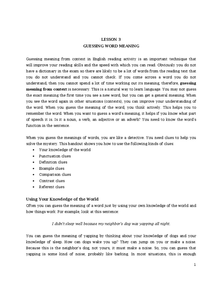 Guessing Meaning From Context | PDF | Electrical Grid | Electricity ...