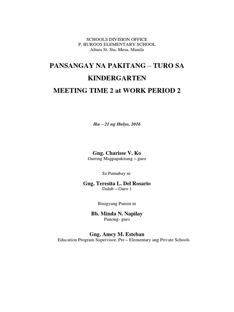 Demo Lesson Plan | PDF