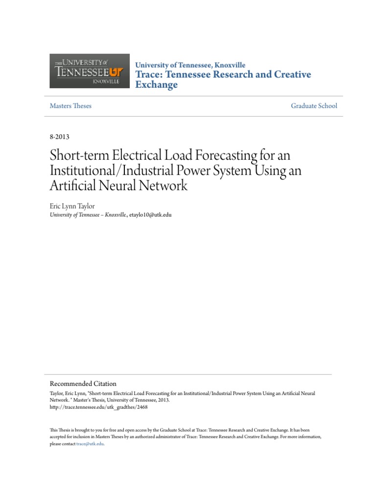 Short-Term Electrical Load Forecasting For An Institutional - Indus ...