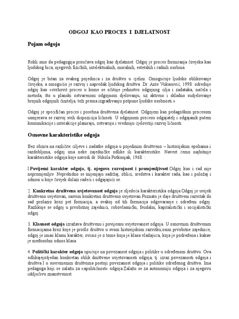 Referat Pedagogija | PDF
