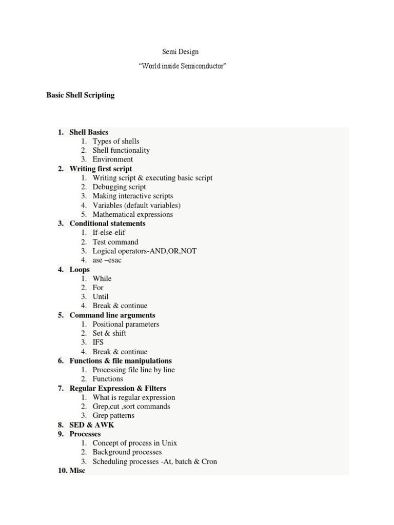 Shell Scripting | PDF