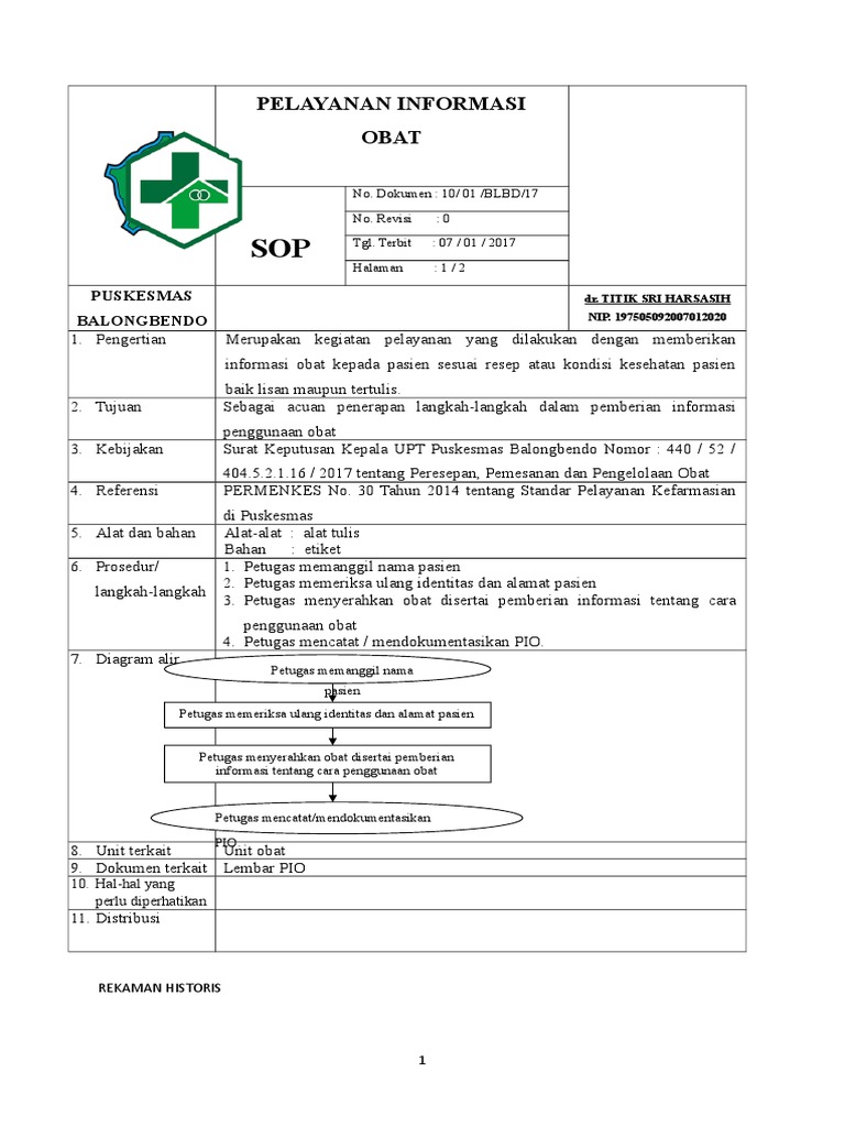 Sop Pelayanan Pio | PDF