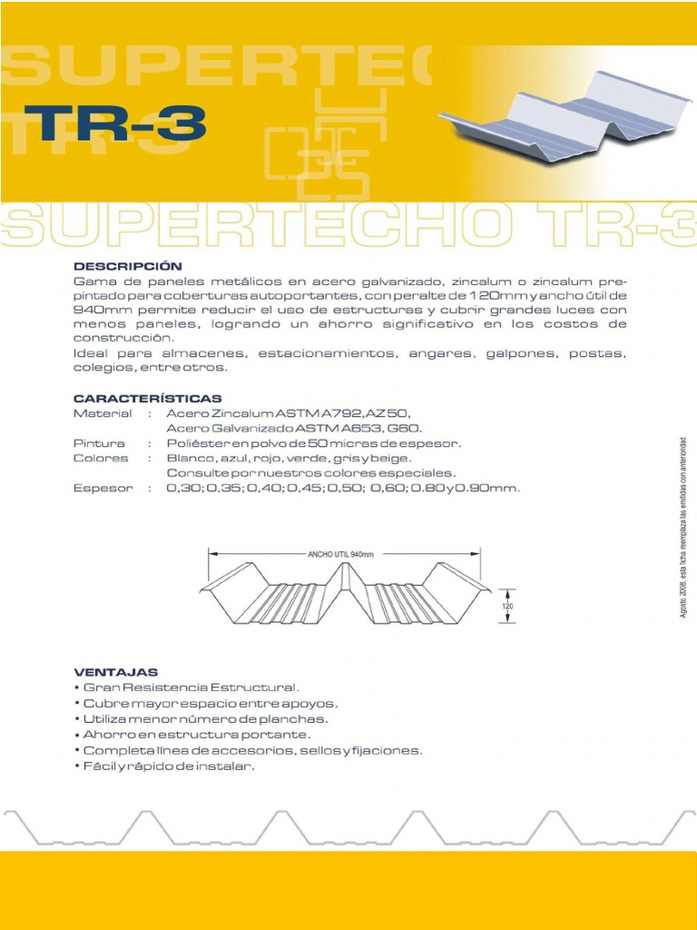 Techos Metálicos Precor Tr4 | PDF