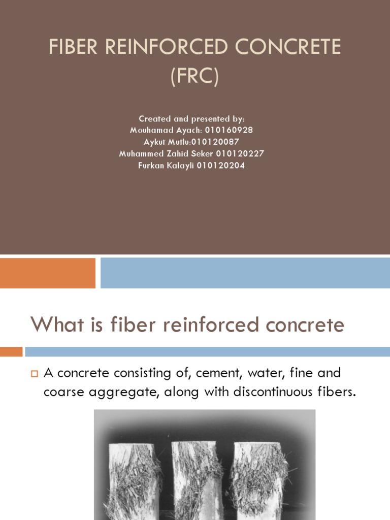 Fiber Reinforced Concrete (FRC) | PDF | Fibers | Reinforced Concrete