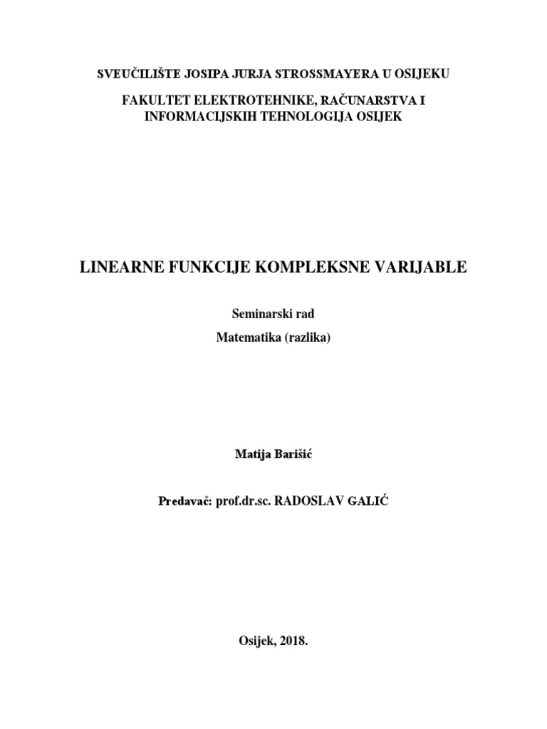 Kompleksne Varijable | PDF