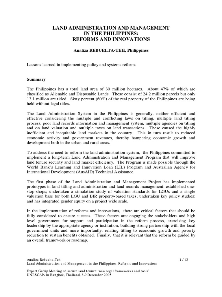 Land Administration and Management - LAMP | PDF | Real Estate Appraisal ...