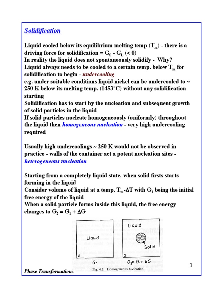Homogeneous Nucleation | PDF | Nucleation | Freezing