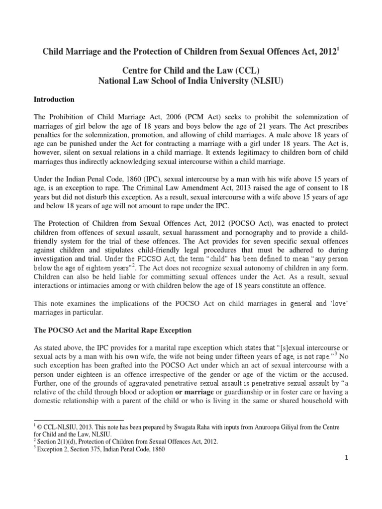 Posco Act | PDF | Sexual Assault | Marriage
